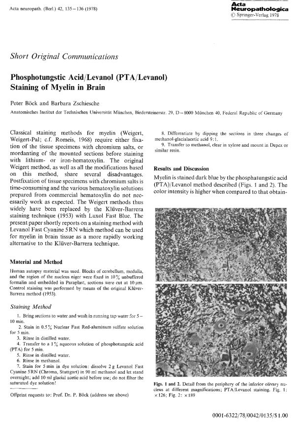 Markscheidenfärbungen: Levanol Fast Cyanin 5RN und Cresylvioletazetat